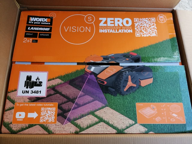 WORX LANDROID VISION S250 Mähroboter WR202E für bis 250m² KI, incl ...