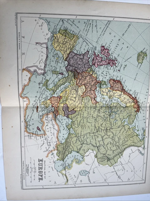 1910: POLITICAL Map Of Europe Print PSA #6 Vintage Antiquarian Print £ ...