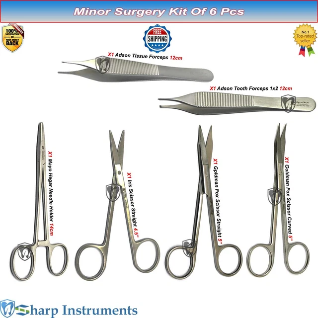 MINOR SURGERY INSTRUMENTS Kit Surgical Dissection Adson Plier Forceps ...