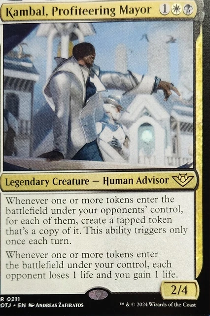 FOIL KAMBAL, PROFITEERING Mayor X4 M/NM Magic MTG Outlaws Of Thunder ...