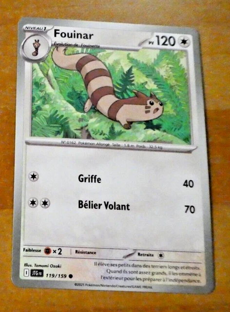 POKEMON AVENTURES ENSEMBLE Card Carte Fouinar 119/159 Jtg Fr Ev09 Mint ...