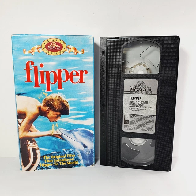 FLIPPER MOVIE VHS Nastro Dolphin Family Treasures MGM Home Video Film ...