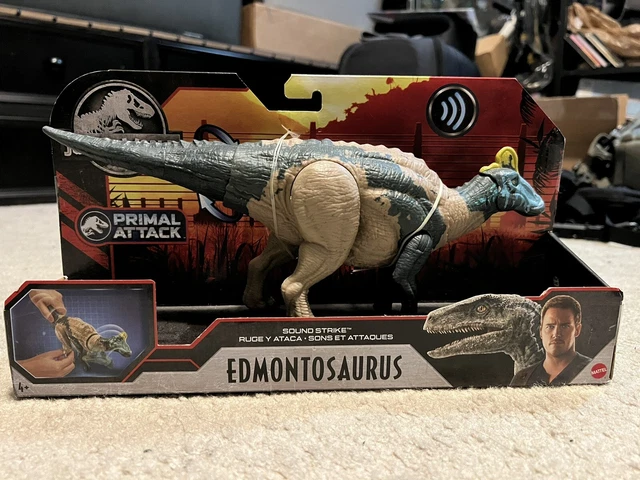 MATTEL JURASSIC WORLD Primal Attack Sound Strike Edmontosaurus Action ...