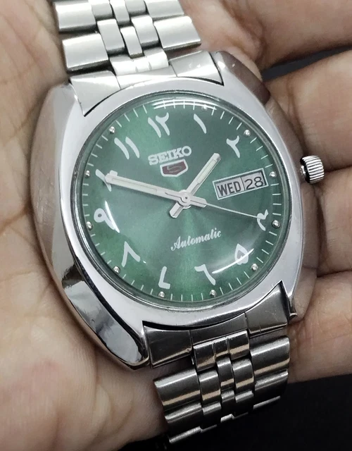 VINTAGE SEIKO 5 Automatic Green Dial Men's Watch Big Case 39mm Free Shipping $100.00 - PicClick CA