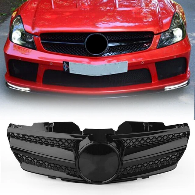 FRONT UPPER BUMPER Mesh Grille Grill For Mercedes Benz R230 SL 2003 ...