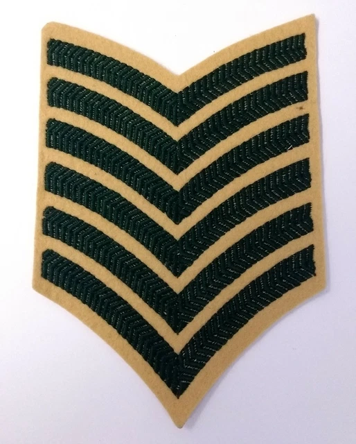 GENUINE VINTAGE BRITISH Military Light Infantry Rank Stripes 6 Chevrons ...