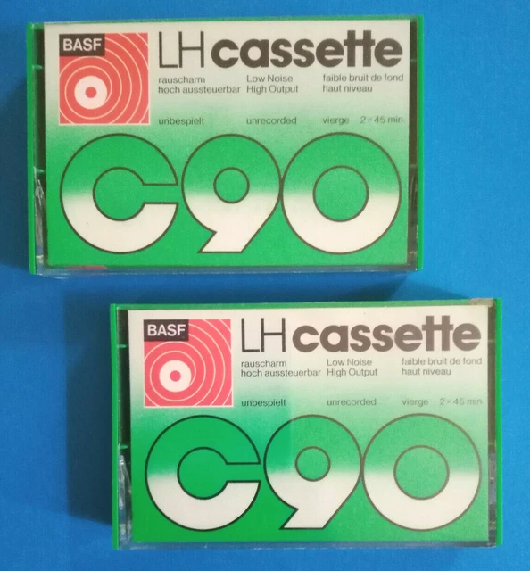 BASF LH C90 C 90 Lotto 2 Mc Musicassette Compact Cassette Tape Usata ...