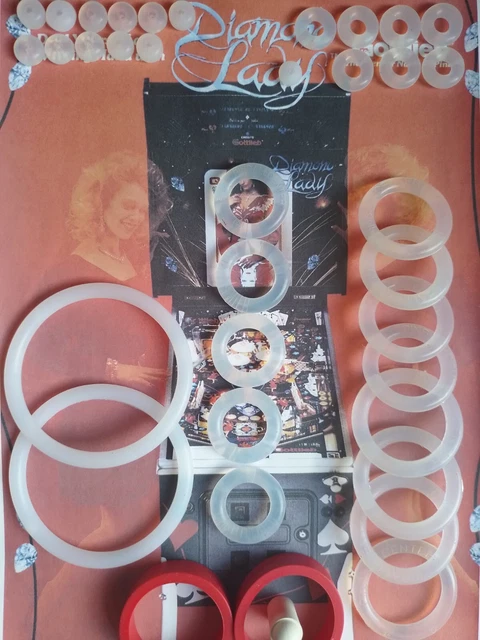 GOTTLIEB DIAMOND LADY Pinball Kit Elastic Silicone Clear Pinball £23.54 ...