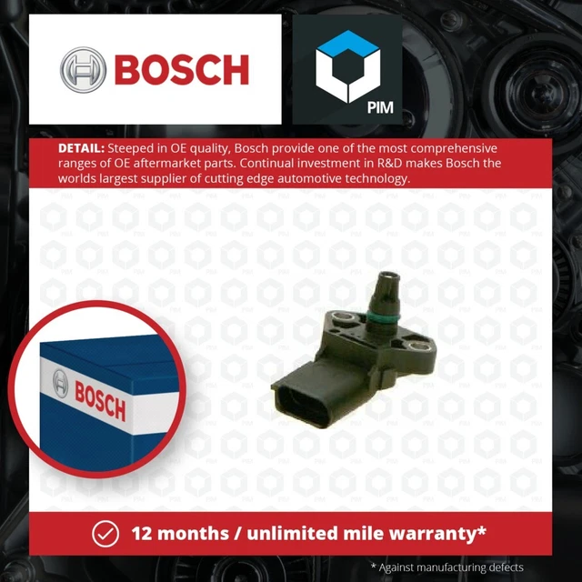 BOOST PRESSURE SENSOR fits VW CARAVELLE Mk5, Mk6 2.0 11 to 19 Bosch ...
