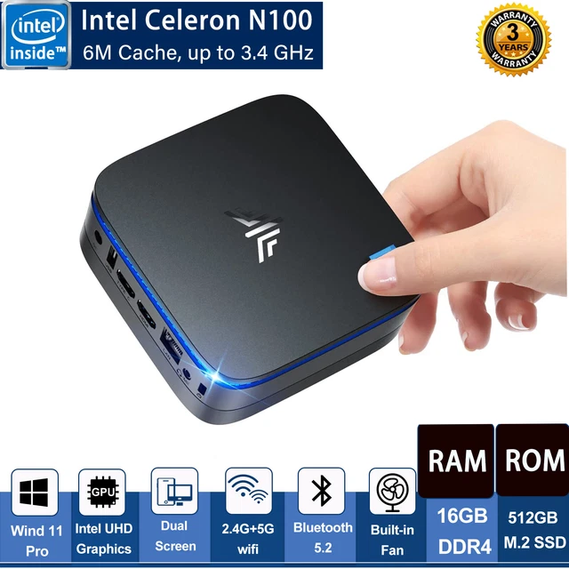 NIPOGI AK1PLUS 4K Mini PC Windows 11 Intel 11th Gen N100 16GB RAM 512GB ROM WIFI EUR 218,99 ...