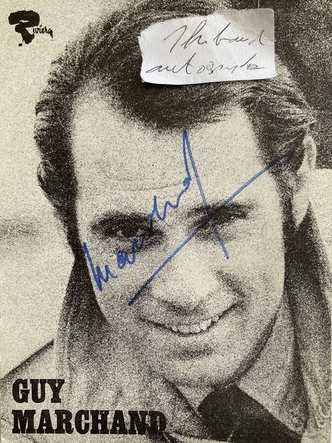 RARE BELLE CARTE Guy Marchand AUTOGRAPHE dédicace signé Chanteur Chanson Musique EUR 25,00 ...