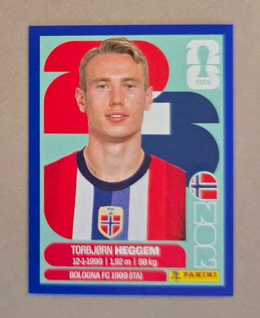 2026 PANINI FIFA World Cup Stickers #NOR 8 Torbjorn Heggem Blue ...