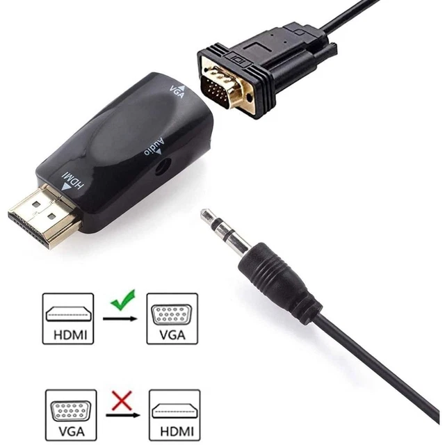 FEMALE VGA OUTPUT HDMI To VGA Converter HDMI To Audio Adapter $8.09 ...