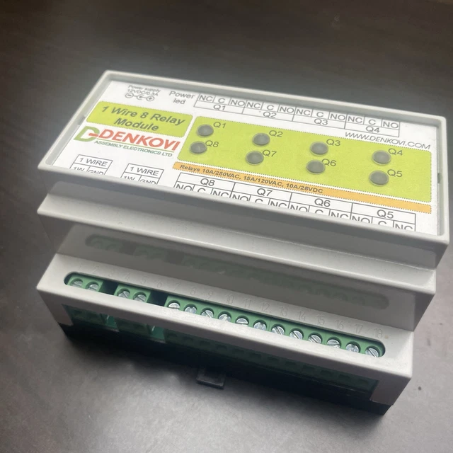 DENKOVI 1-WIRE RELAIS; 8-fach Relais mit DS2408 chipset - DIN Rail ...