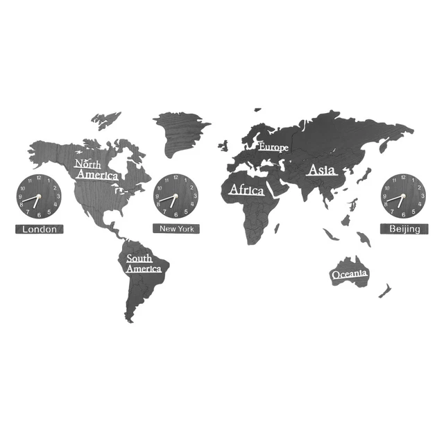 WORLD MAP CLOCK Old Wall Clock World Map Wall Clock Big Wall Clock ...