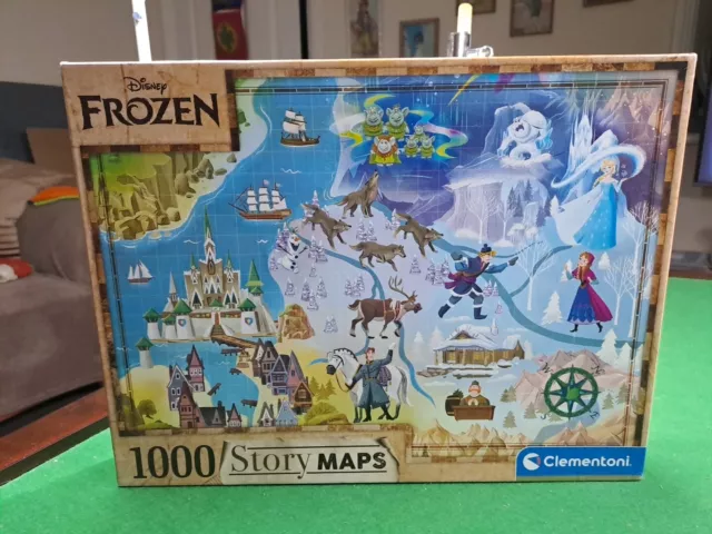 New Disney Frozen Jigsaw 1000 Piece Clementoni Story Maps Puzzle £12 00