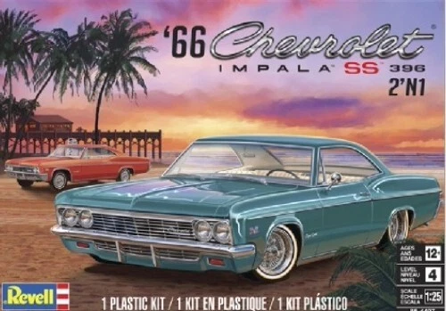REVELL 85-4497 1:25 1966 Chevrolet Impala Ss 396 Auto 2 IN 1 Plastik ...