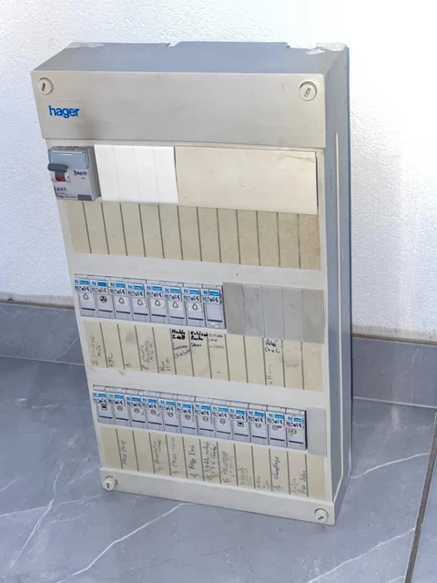 COFFRET TABLEAU ÉLECTRIQUE hager monophasé coupe circuit differentiel ...