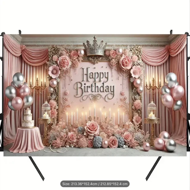 LARGE BACKDROP KIDS Birthday Banner Party Background Decor Photography ...