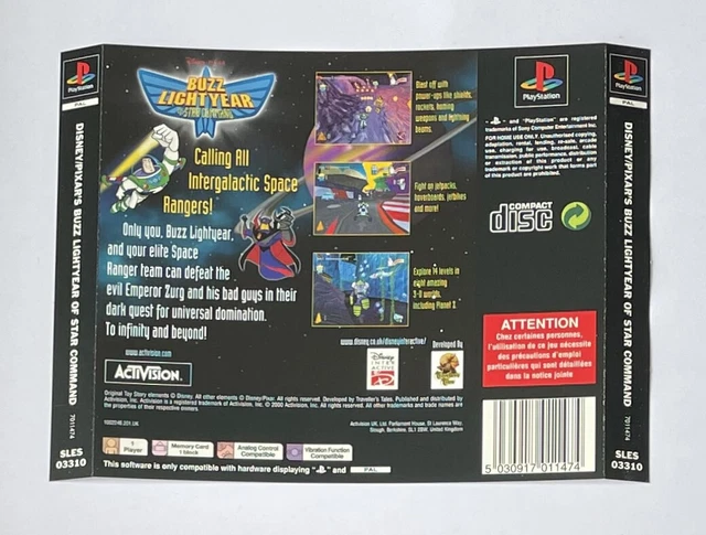 BUZZ LIGHTYEAR OF Star Command PAL PlayStation PS1 Rear Inlay Box Art ...