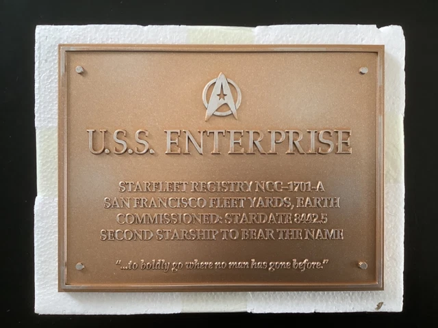 U.S.S. ENTERPRISE NCC-1701-A - DEDICATION PLAQUE / Eaglemoss EUR 45,00 ...