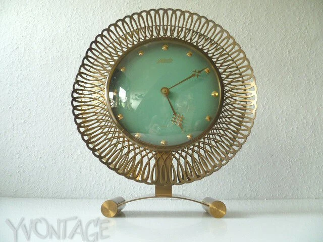 EXKLUSIVE TISCHUHR STANDUHR Uhr ATLANTA Messing MAUTHE Table clock 50er ...