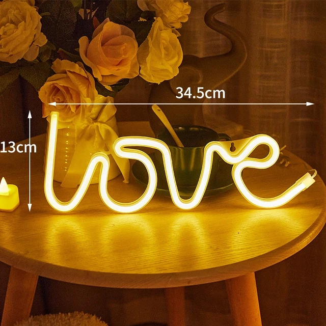LED LOVE NEON Sign PS Board And Acrylic Love Sign Lamp With Hanging ...