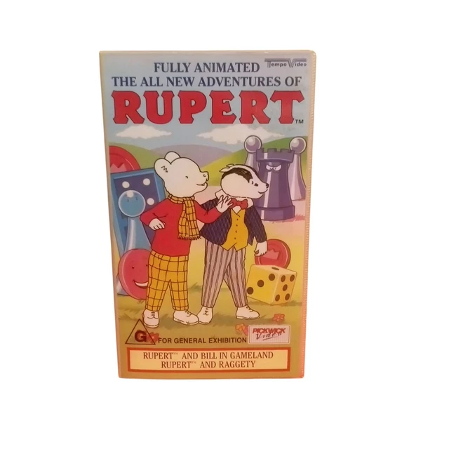 RUPERT BEAR VHS Rupert and Bill in Gameland & Rupert and Raggety ...