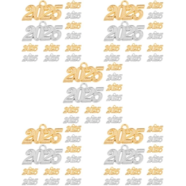 60 PCS 2025 Charms Metal 2025 Year DIY Pendant Charms for Necklace ...