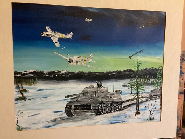 TIGER TANK, ORIGINAL Oil Painting , Tiger Salute £26.72 - PicClick UK