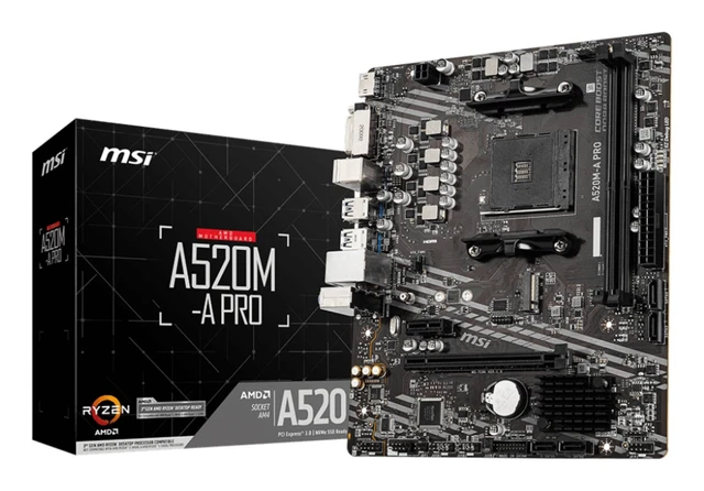 MSI A520M-A PRO motherboard AMD A520 Socket AM4 micro ATX £65.00 ...
