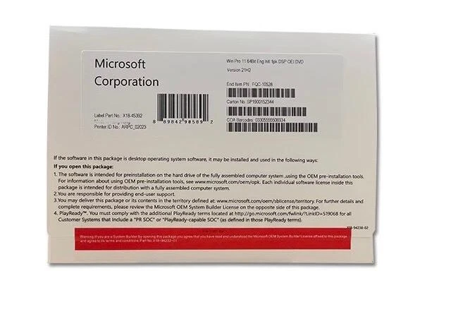 MICROSOFT WINDOWS 11 PRO 32/64bit BOX DVD COA LICENZA A VITA EUR 35,99 ...