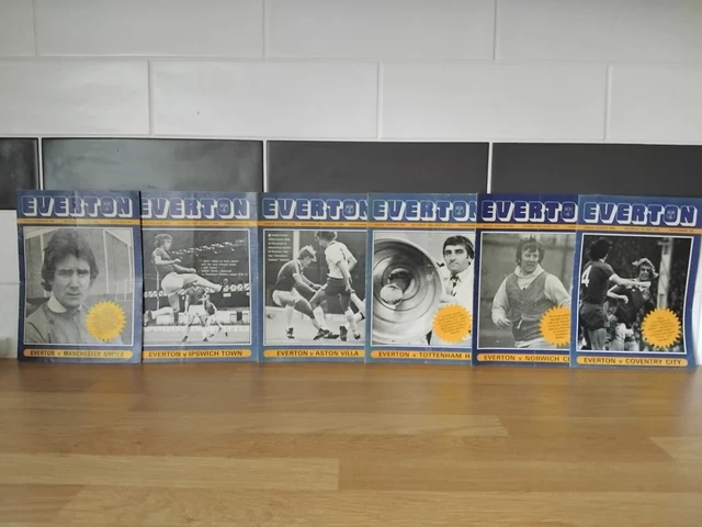EVERTON JOB LOT ( 12 ) Home / Away League Programmes Season 1976- 1977 ...
