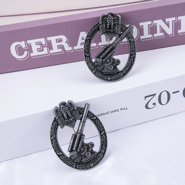 WORLD WAR II German defense forces anti-aircraft gun pin imperial eagle ...