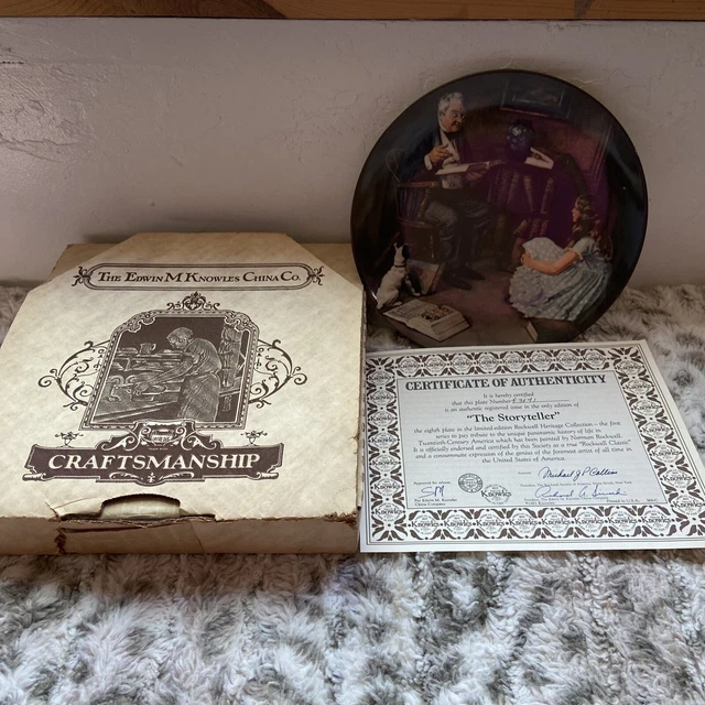 NORMAN ROCKWELL “THE Storyteller” Collector Plate Knowles 1983 Vintage ... NORMAN ROCKWELL “THE Storyteller” Collector Plate Knowles 1983 Vintage ...