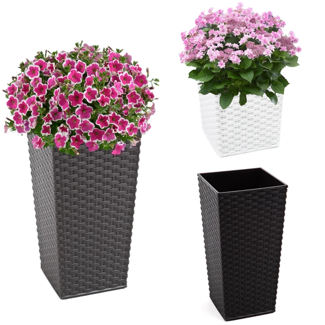 CACHE-POT BAS ET Haut En Rattan 3 COULEURS 2 MODÈLES EUR 15,12 ...