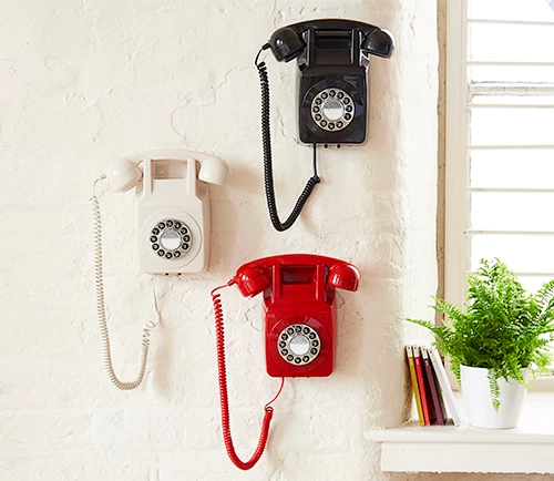 GPO746 WALL MOUNTED push button landline phone - black retro vintage £ ...