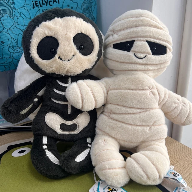 JELLYCAT MUMMY BOB & Skeleton Bob Soft Stuffed Toys With Tags Free Dust ...