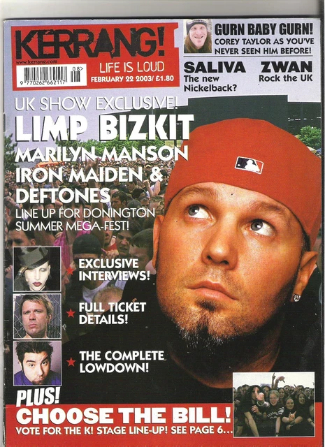 KERRANG #943 LIMP Bizkit:saliva:corey Taylor Stone Sour £1.99 - PicClick UK