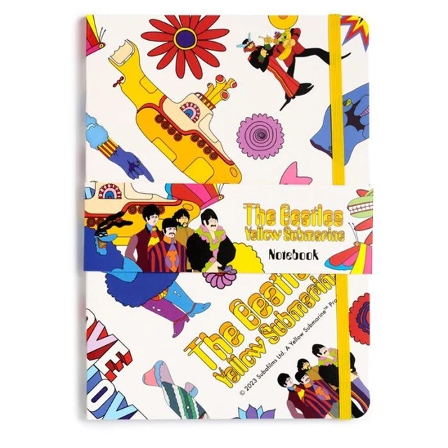 THE BEATLES YELLOW Submarine White Recycled Paper A5 Notebook Notepad ...