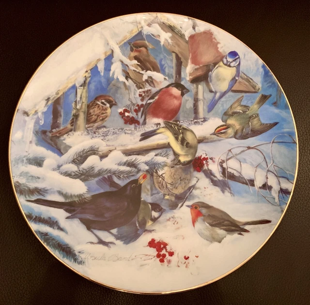 WINTERVÖGEL, HUTSCHENREUTHER SAMMELTELLER: Vogelschar, Nr. 1758 B,mit ...