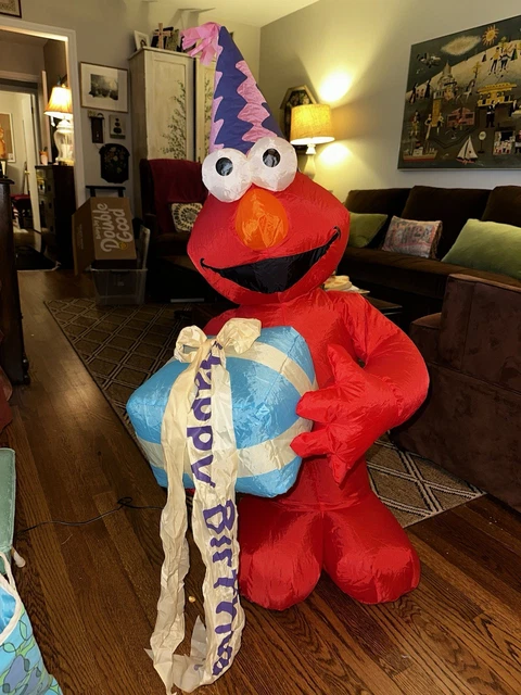 ELMO HAPPY BIRTHDAY Sesame Street Airblown Inflatable 4 Feet Tall ...