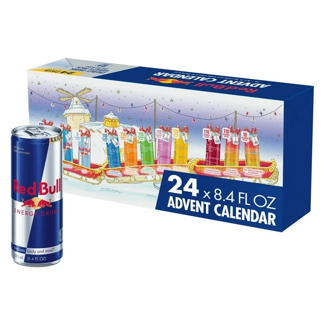 RED BULL ADVENT Calendar 2025 Christmas Pack 24 Cans 11 Flavors Variety ...