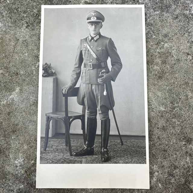 ORIGINAL WWII WW2 German Wehrmacht Army Officer Portrait Photo Lion ...