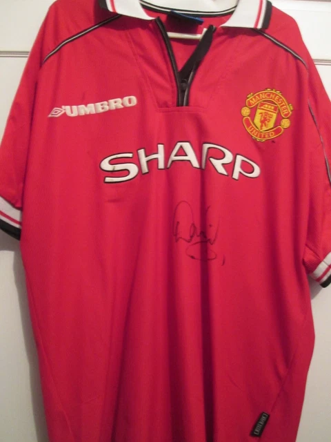 MANCHESTER UNITED 1998-2000 David May Signed Home Football Shirt COA ...