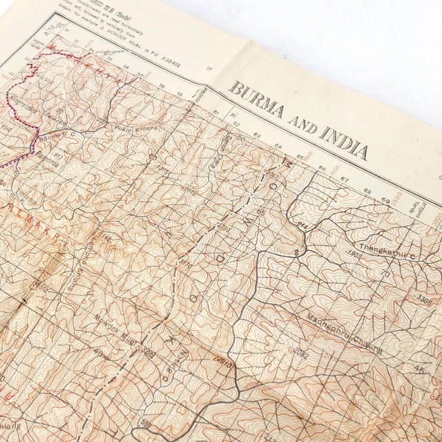 WW2 1944 BURMA MAP 84c BRITISH 14th ARMY MILITARY JUNGLE PATROLS ARAKAN ...