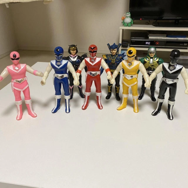 POWER RANGERS HIKARI Sentai Maskman & Monster Soft Vinyl Figure 8p set ...