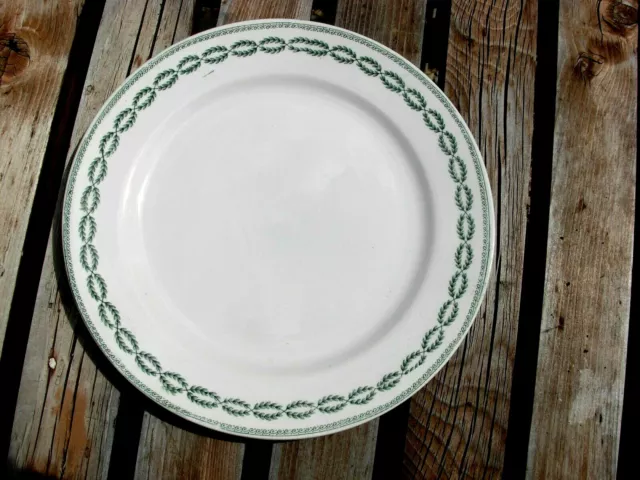 ASSIETTE PLATE VERTE ancienne signé Nobilis Sarreguemines époque années ... ASSIETTE PLATE VERTE ancienne signé Nobilis Sarreguemines époque années ...