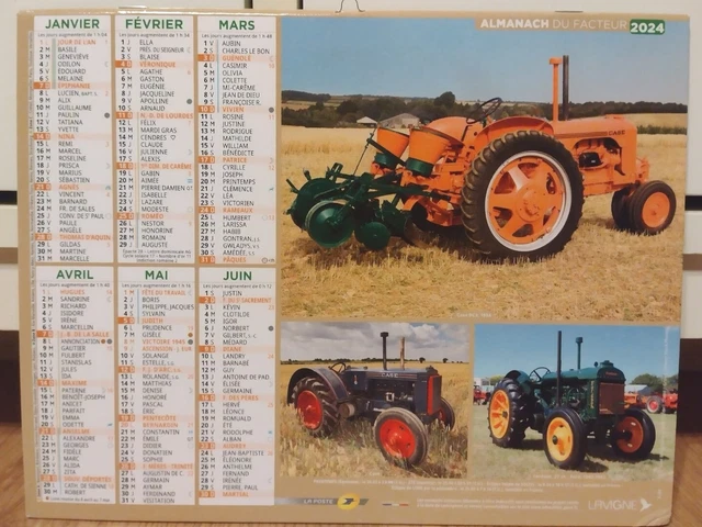 CALENDRIER LA POSTE 2024. Almanach du Facteur. Anciens Tracteurs ...