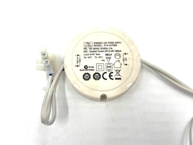 VIG DIMMABLE LED Power Supply K15-24T800 Rundtrafo Trafo Netzteil Messe EUR 13,90 - PicClick DE